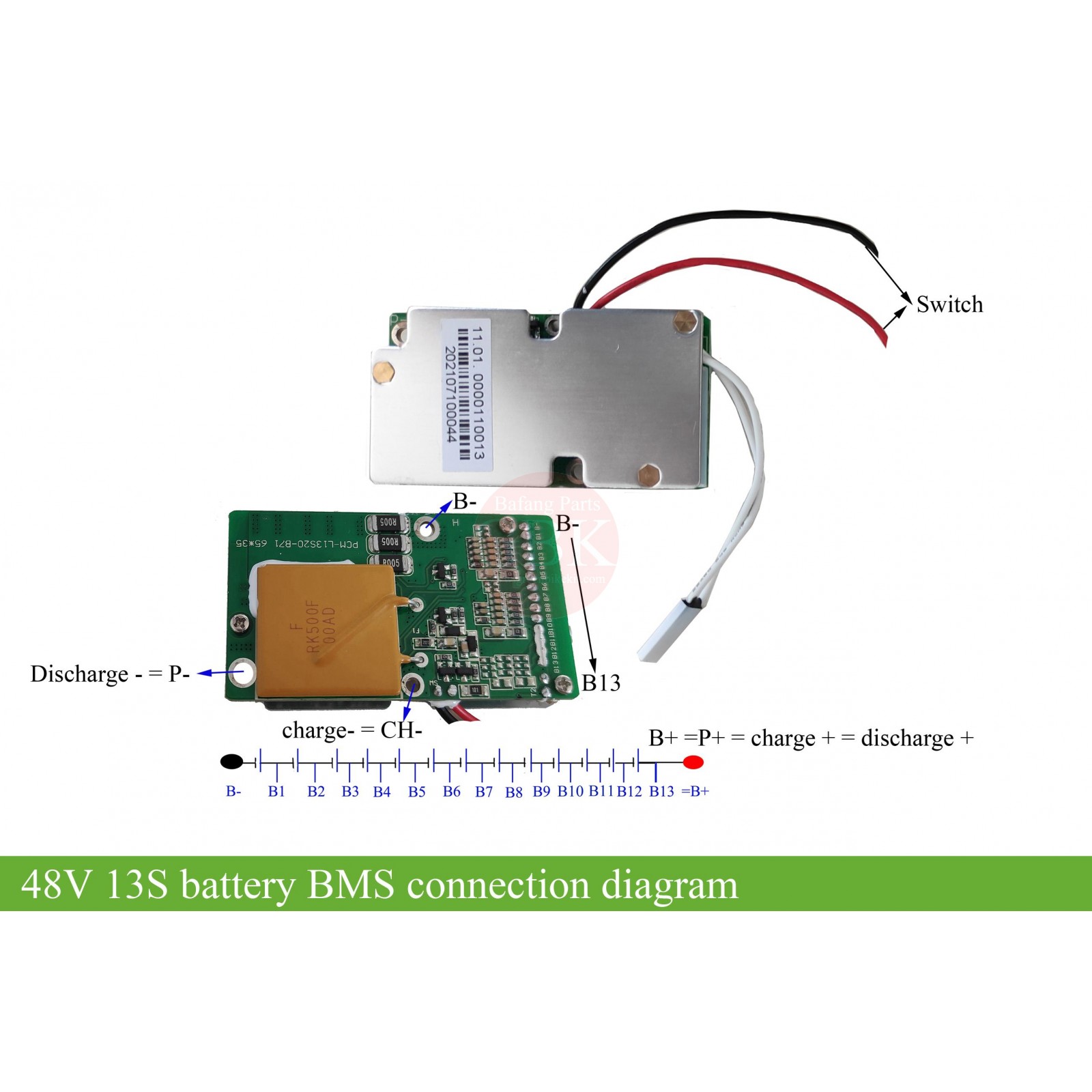 48v 13S 20A battery BMS(mini size) for hailong/Dorado/tigershark ...