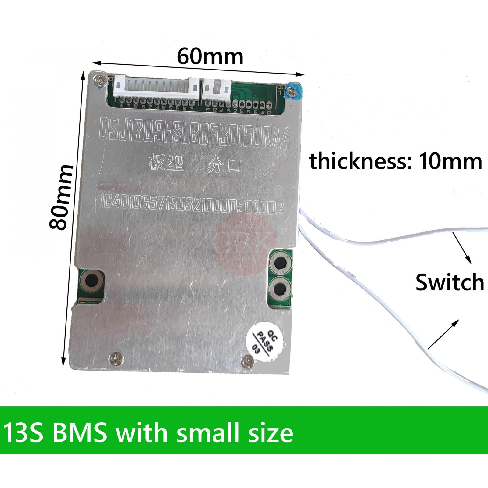 13S bms for 48V ebike battery with switch with small mension-Greenbikekit.com BBS, ebike ...