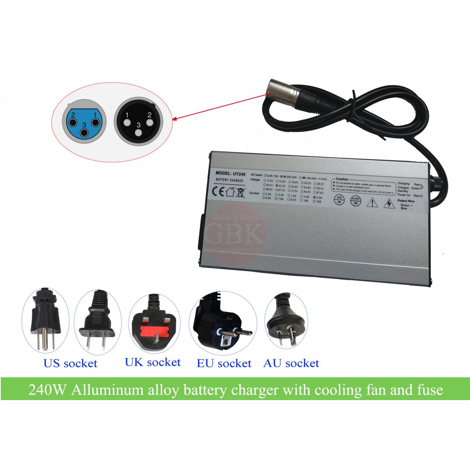 240w battery charger 12V 24V 36V 48V and 60V for lithium battery and ...