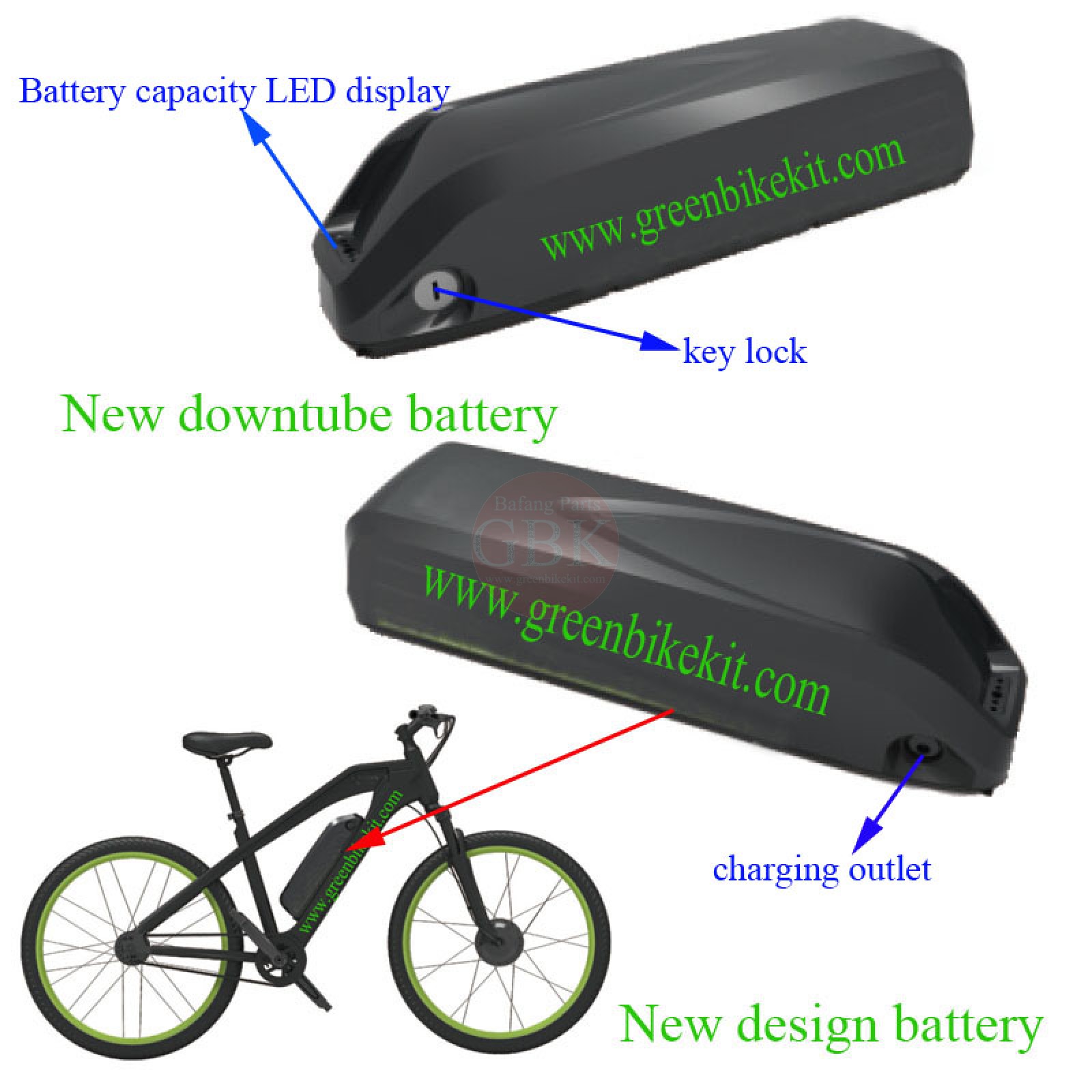 36V11.6AH down tube battery fitting for bafang bbs kit-Greenbikekit.com ...