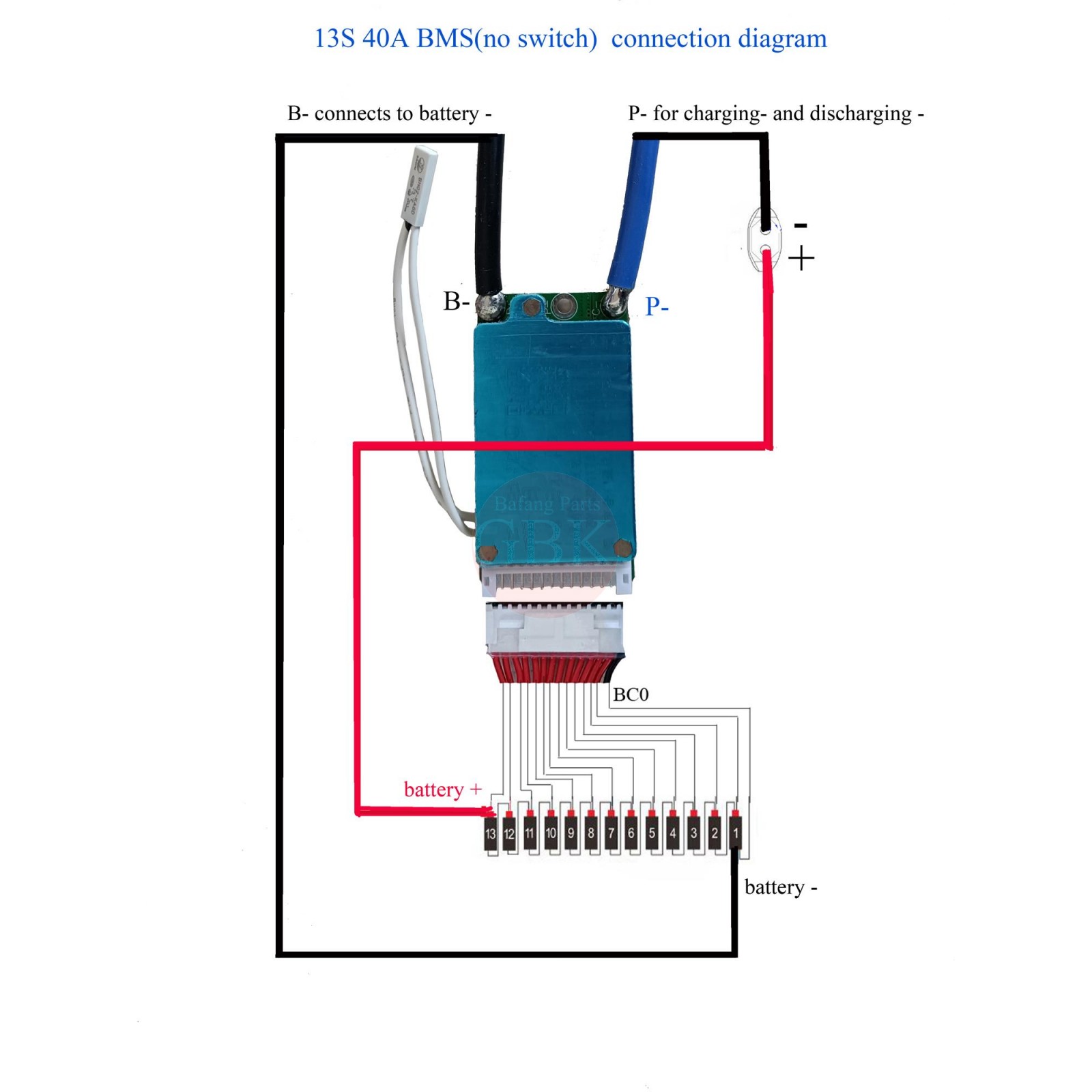 48V 13S 40A 14S 40A 52V BMS with mini size for Dorado battery ...