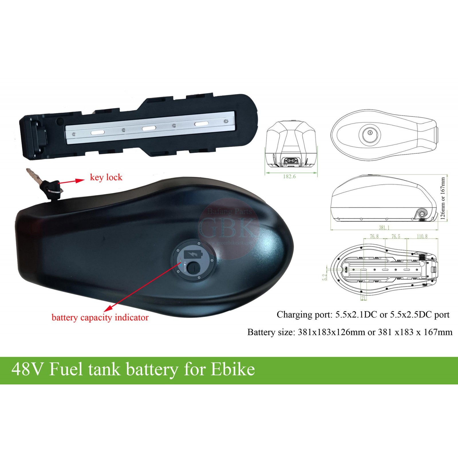 48V 34AH 24AH 1632WH fuel tank battery for e-bike /motorcycle ...