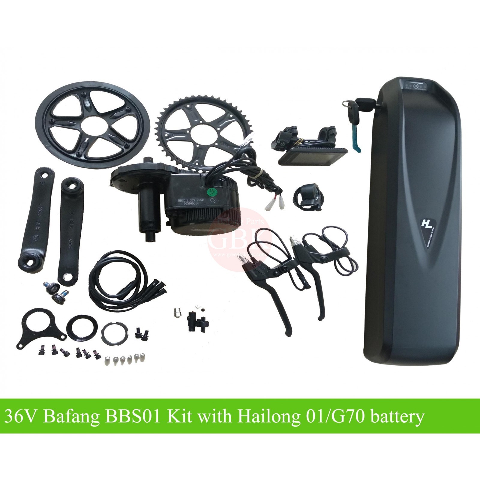bafang mid crank kit bbs02 48v500w/750w with 48V11.6AH Hailong 01 down ...
