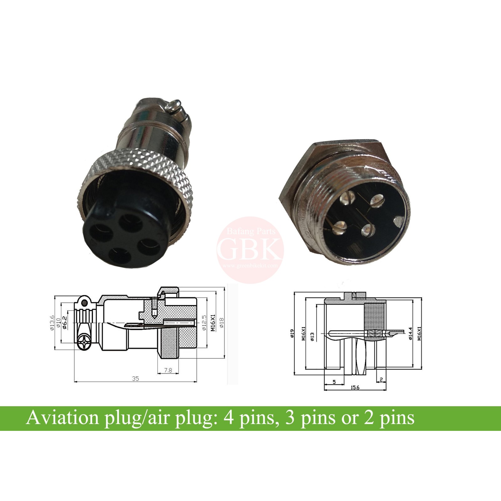 Air plug, aviation plug, air connector, male and female air plug with 2 ...