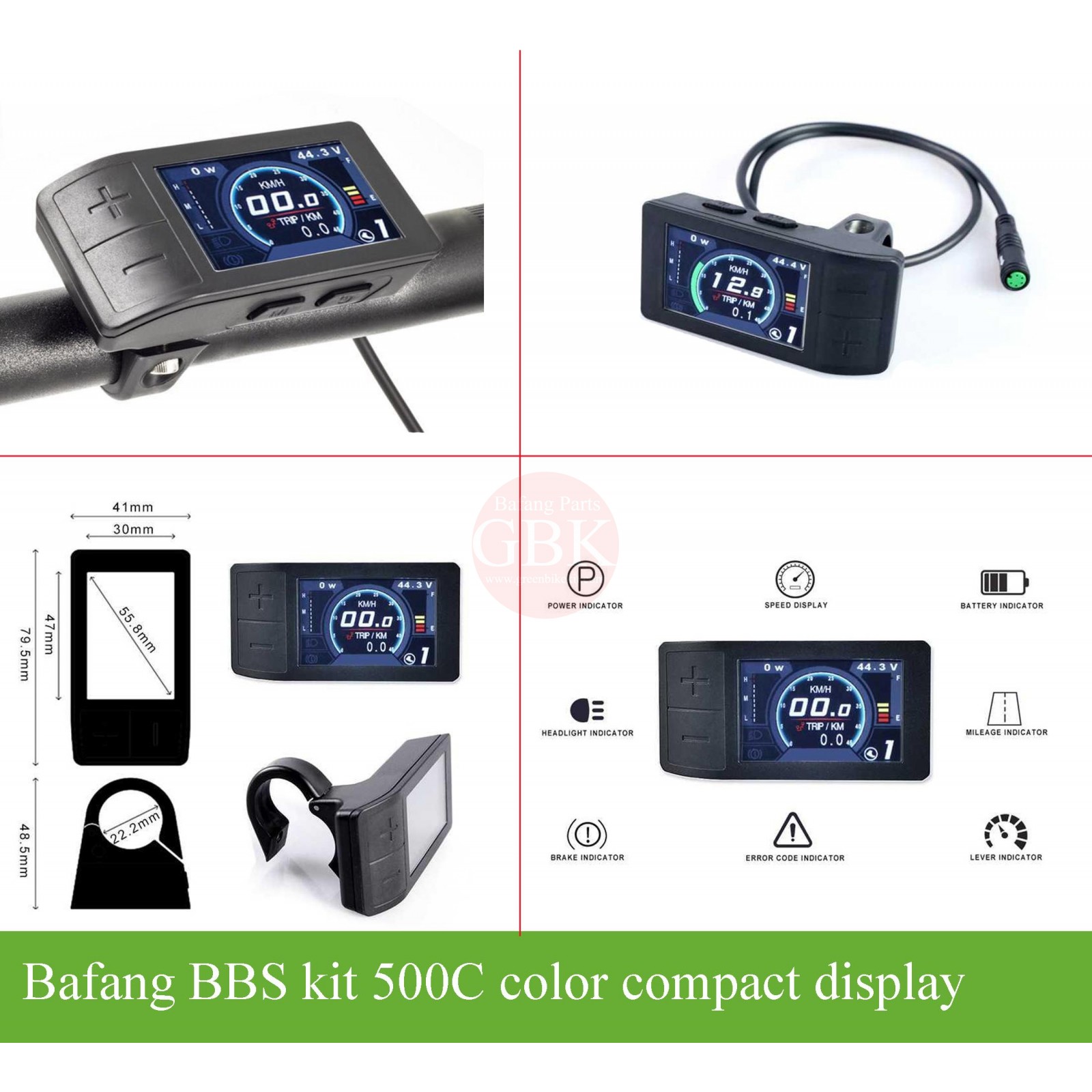 Bafang BBS01B, BBS02B, BBS03B, BBSHD compact colour display 500C ...