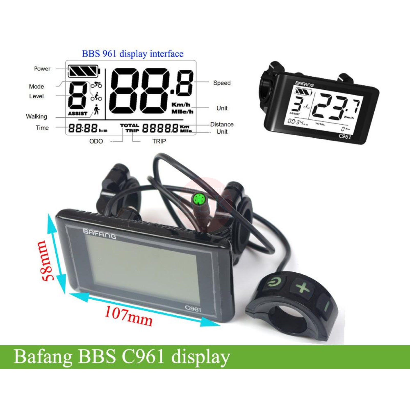 Bafang bbshd bbs01 bbs02 kit lcd display C965/C961for replacement-Greenbikekit.com BBS, ebike ...