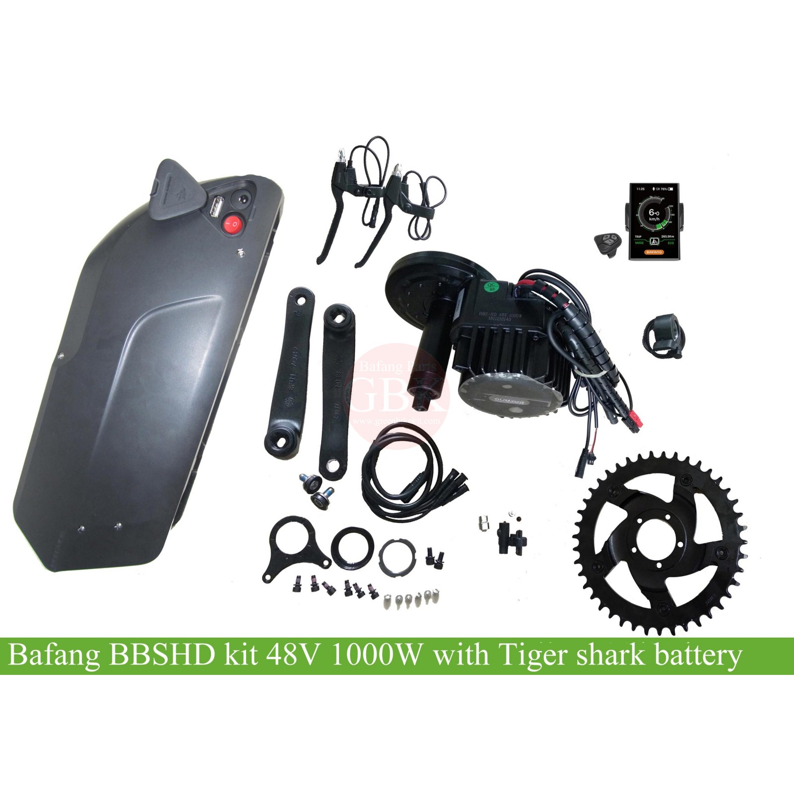 Bafang BBSHD 48V 1000W kit with 48V/52V 14S tiger shark frame battery ...
