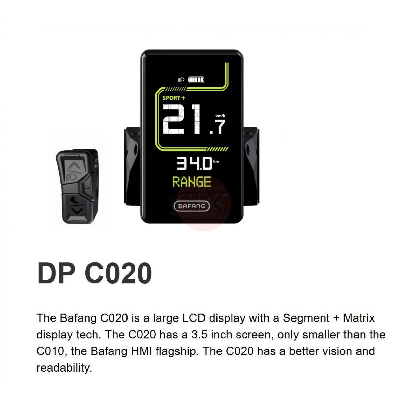 Bafang C020 display/screen/HMI(CANbus) 36V 48V 52V-Greenbikekit.com BBS ...