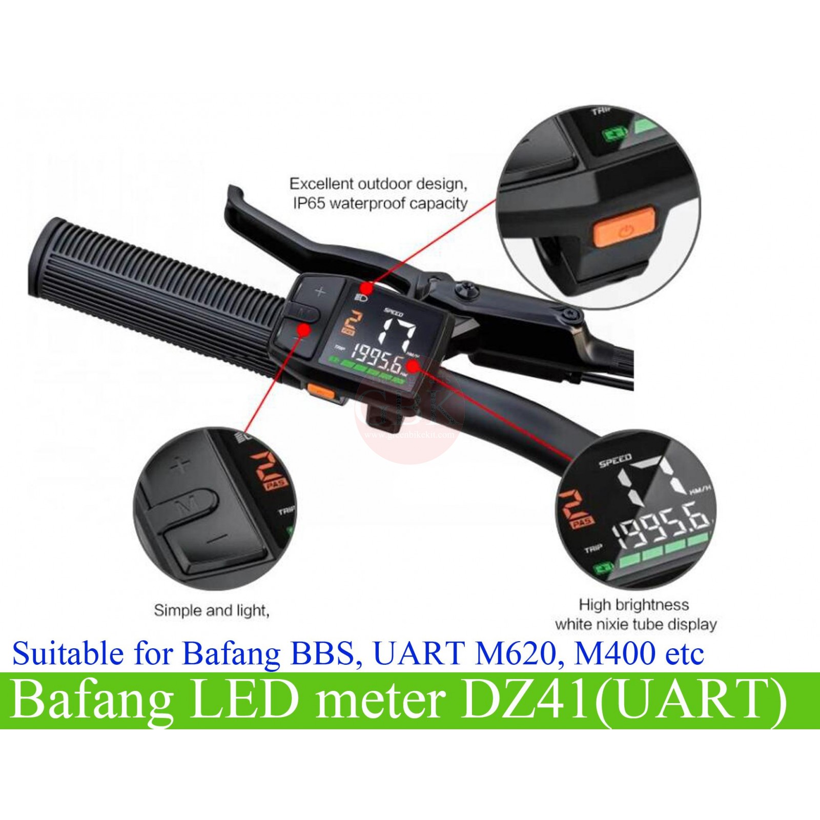 Bafang DZ41 screen for BBS, M620, M400, M420, M300 motors-Greenbikekit.com BBS, ebike batteries ...