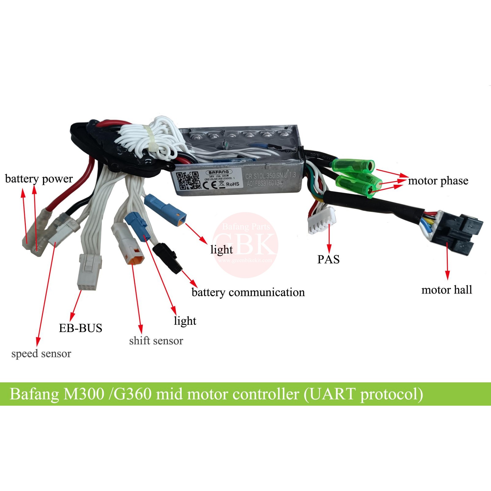 Bafang M300 /G360 Mid motor controller 36V 250W (UART)- Greenbikekit ...