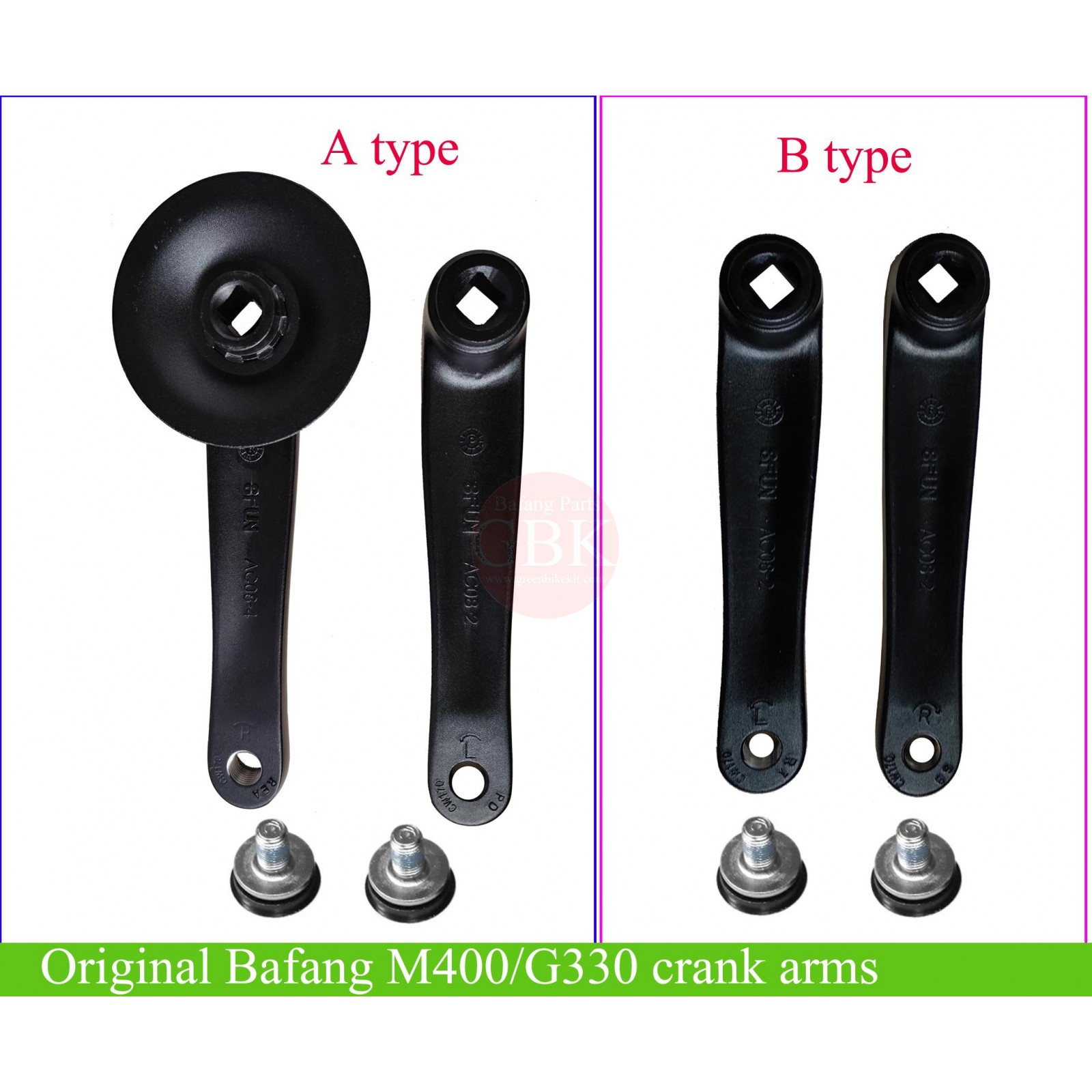 bafang m400 g330 crank arms including left, right arms and bolts ...