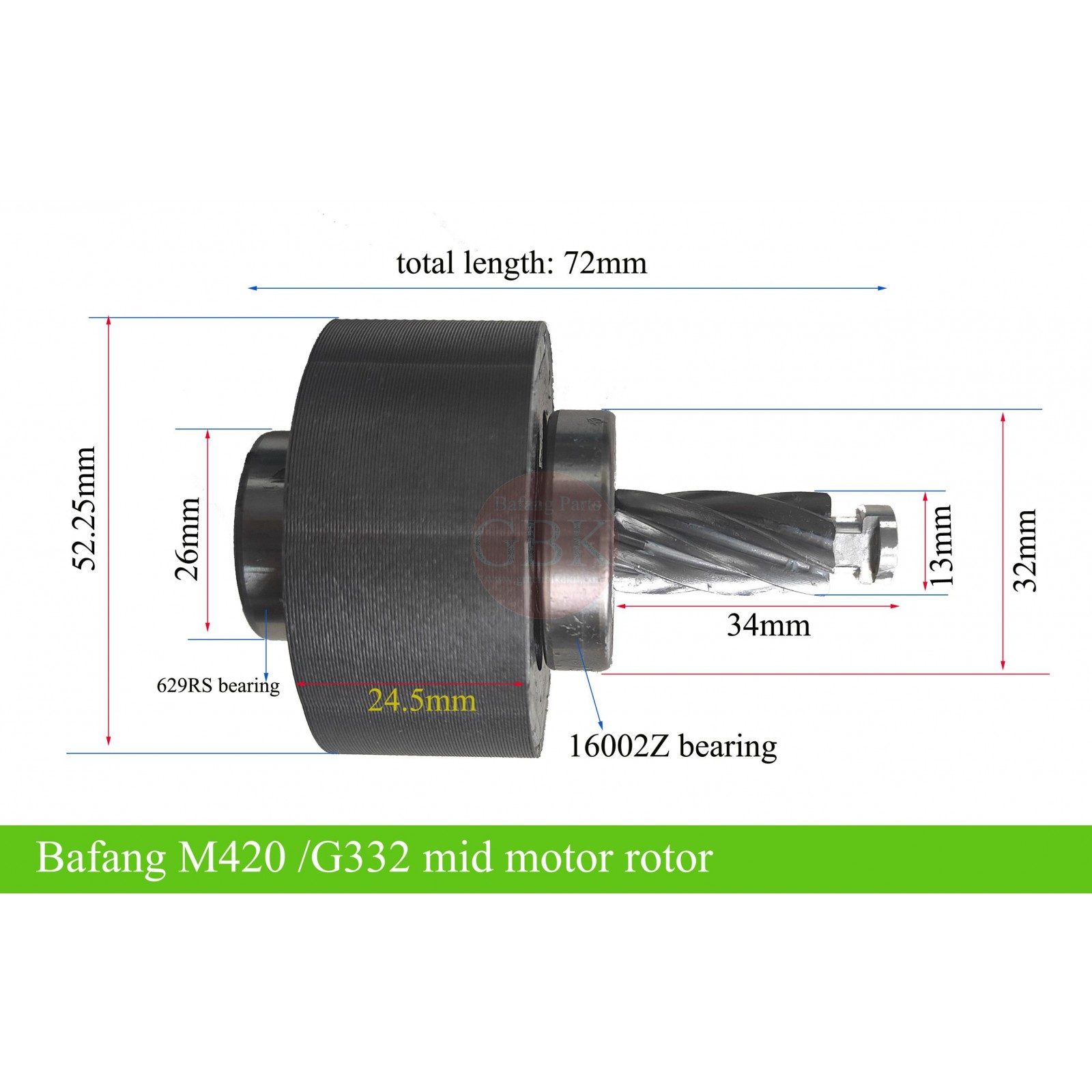 Bafang M420 G332 mid motor rotor for replacement-GreenBikeKit BBS, ebike batteries, Bafang M620 ...