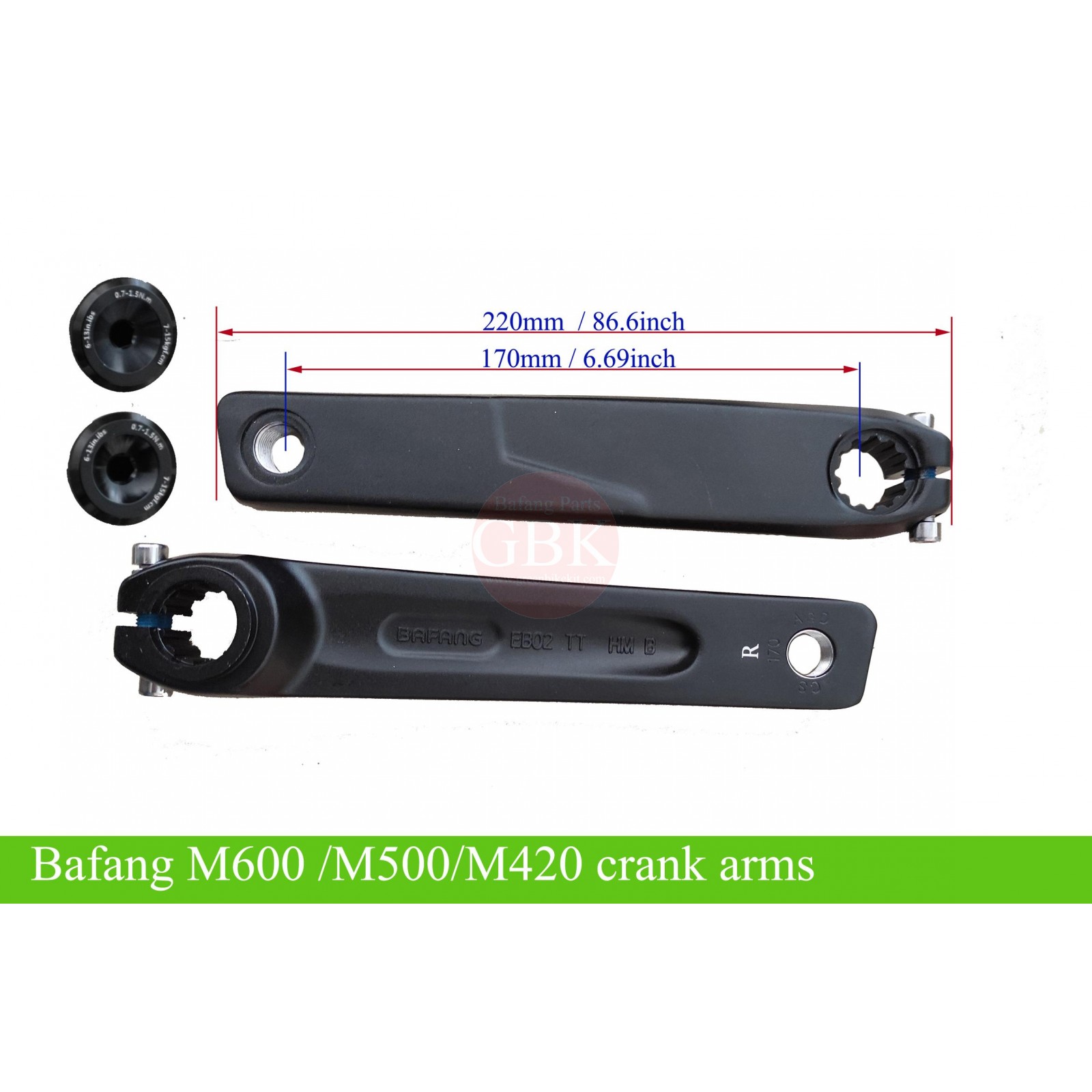 Bafang M600 M500 M420 G332 G521 G520 mid motor crank arms-GreenBikeKit ...