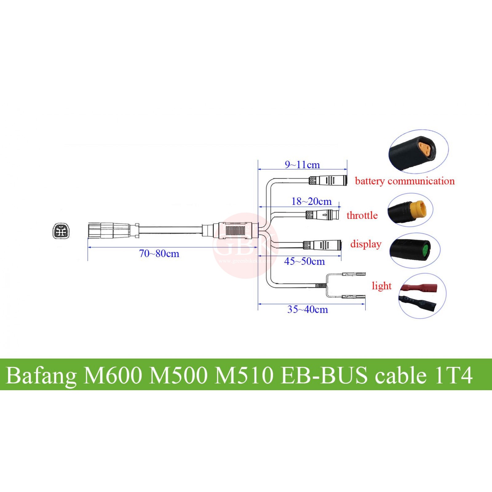 Bafang M820 M800 M600 M560 M820 M510 M410 M200 M820 motor EB-bus Cable-greenbikekit.com BBS ...