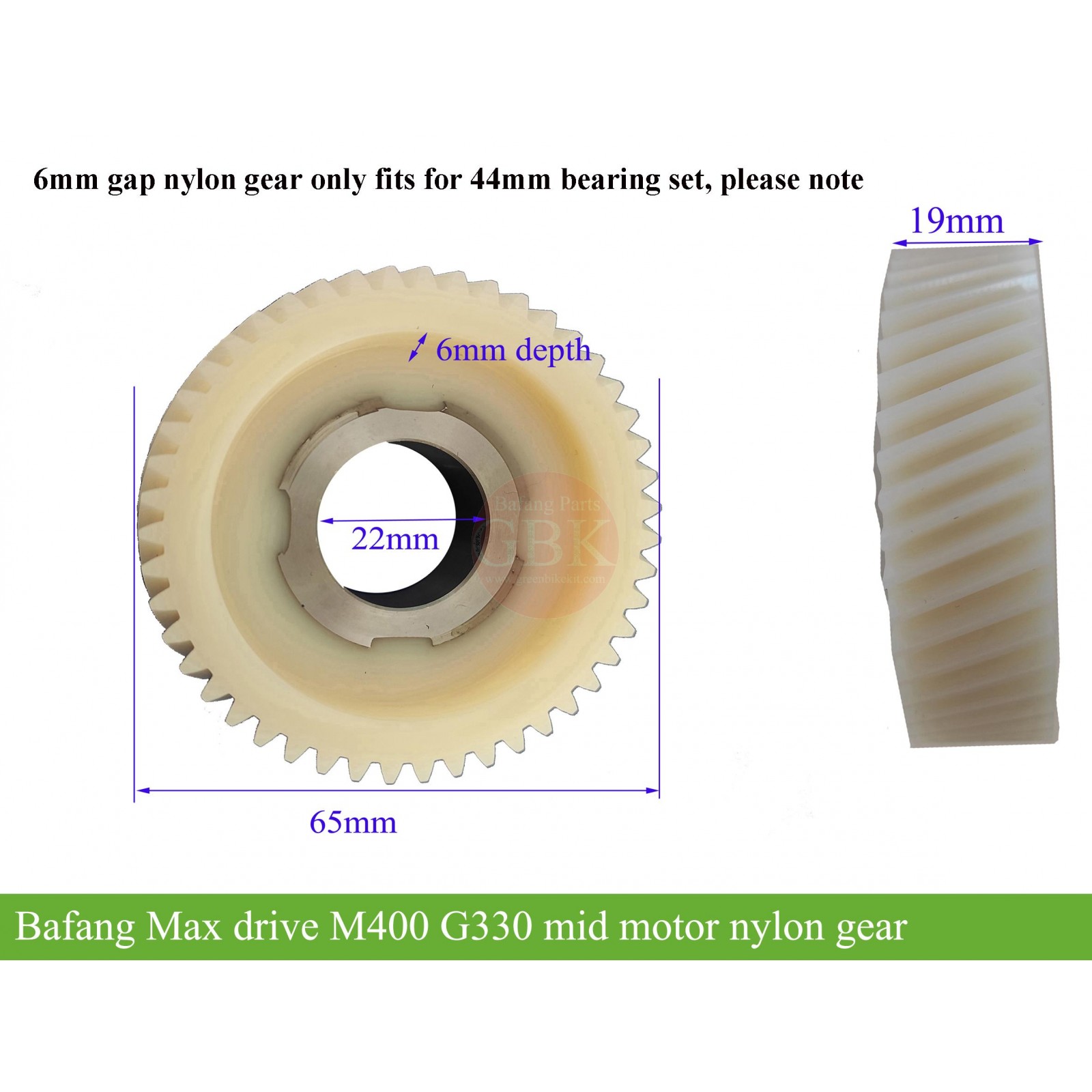 Bafang G330 M400 nylon gear with bearing-Greenbikekit.com BBS, ebike ...