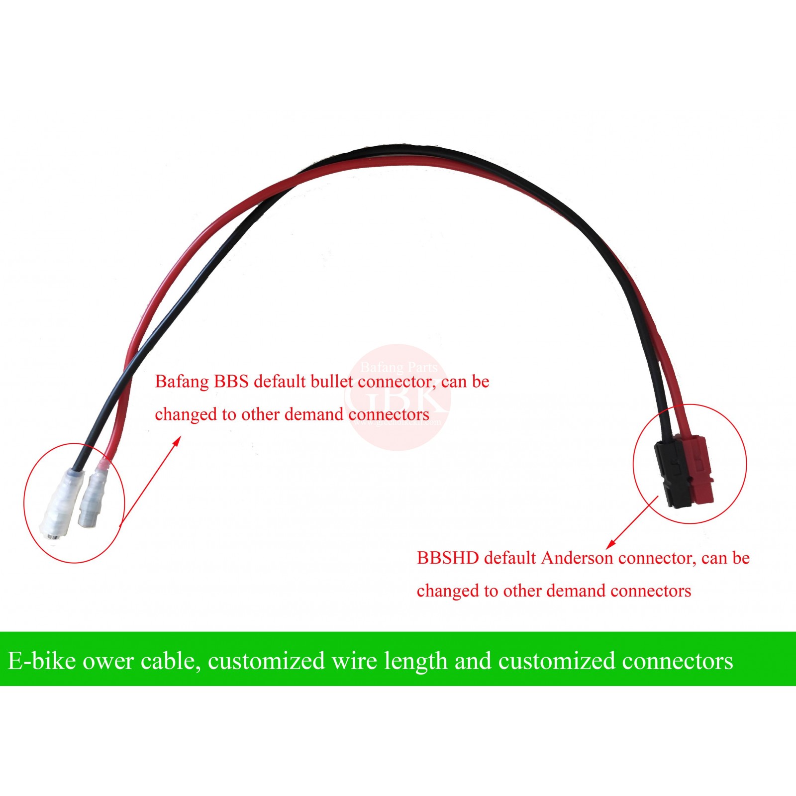 Bafang BBS01 BBS02 BBSHD e-bike battery power cable for conversion or ...