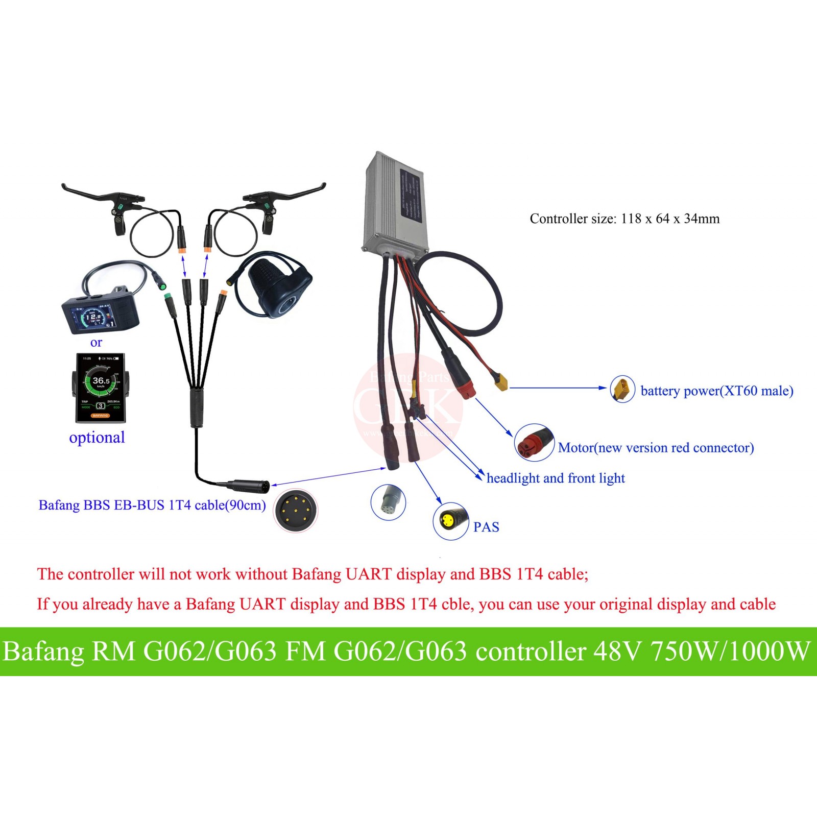 Bafang RM G062/G063 FM G062 /G063 Fat-bike motor controller ...