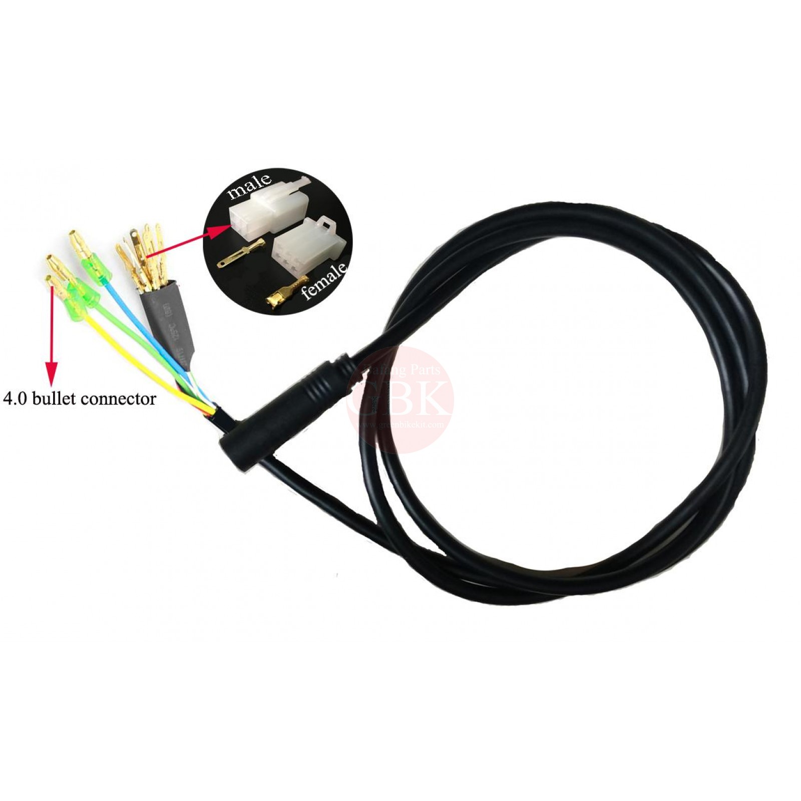 motor cable/wire with 9 pin waterproof connector, male and female ...