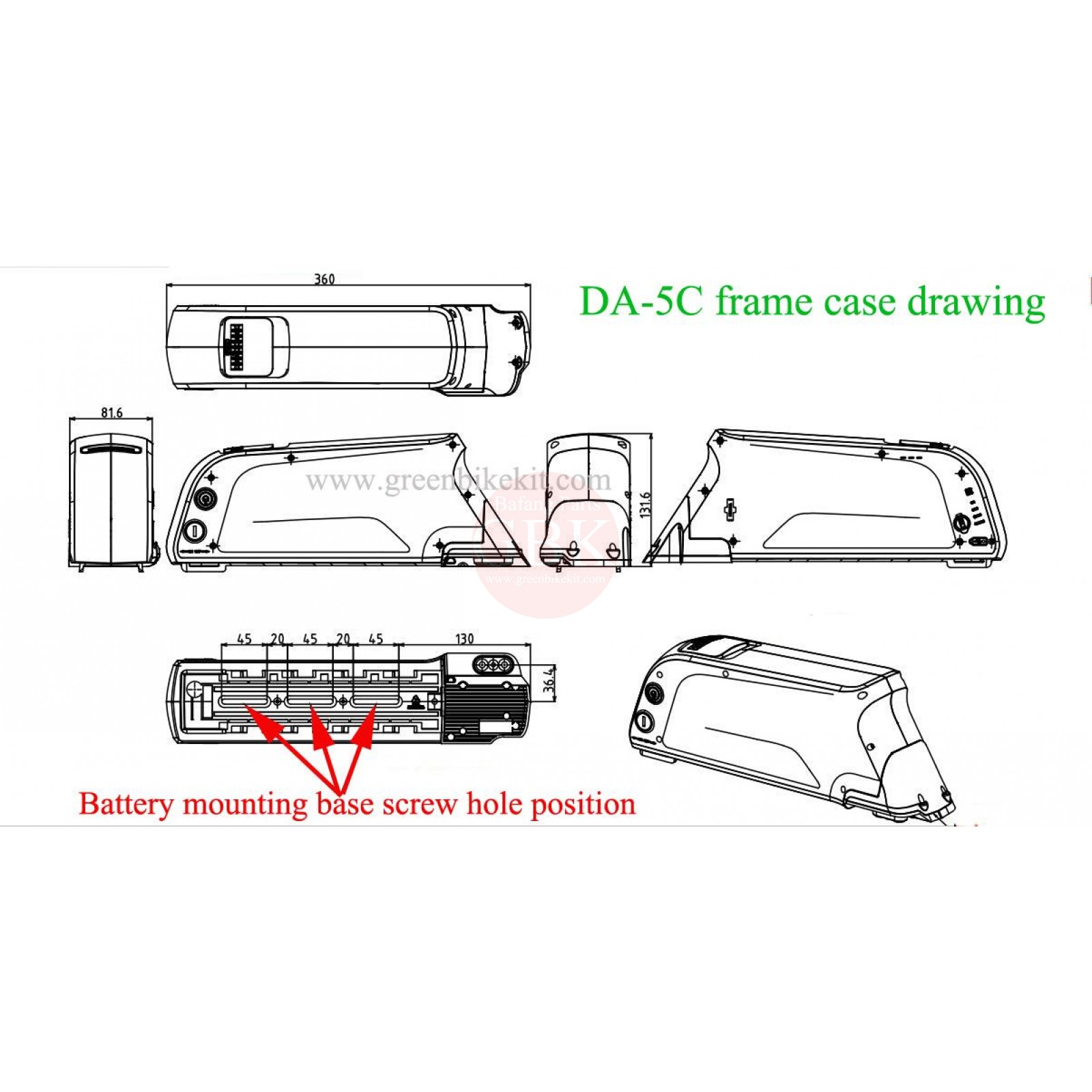 48V13.6AH electric bike Atlas frame battery with 5V USB output ...
