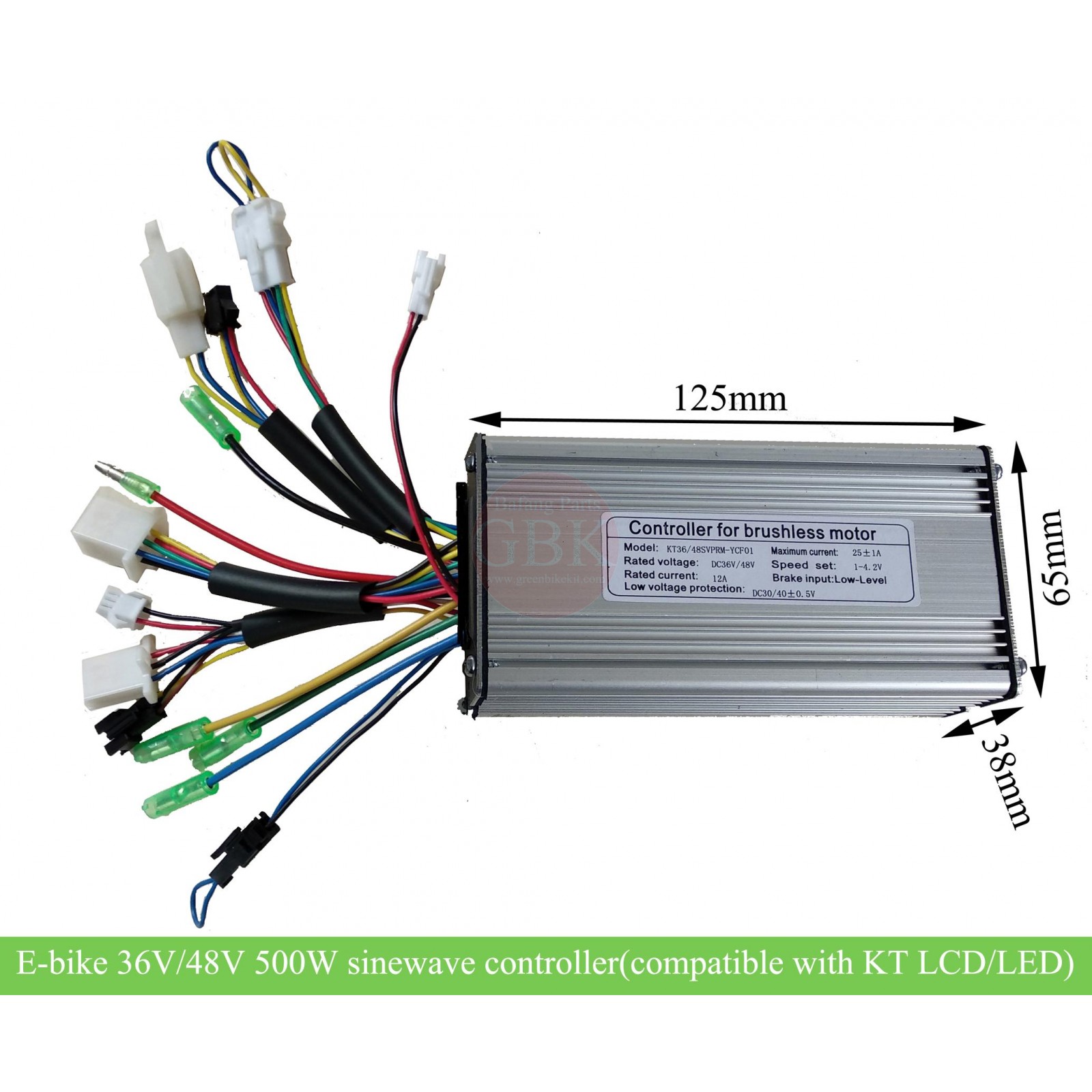 KT/Kunteng motor controller 36V/48V500W compatible with LCD meter-Greenbikekit.com BBS, ebike ...