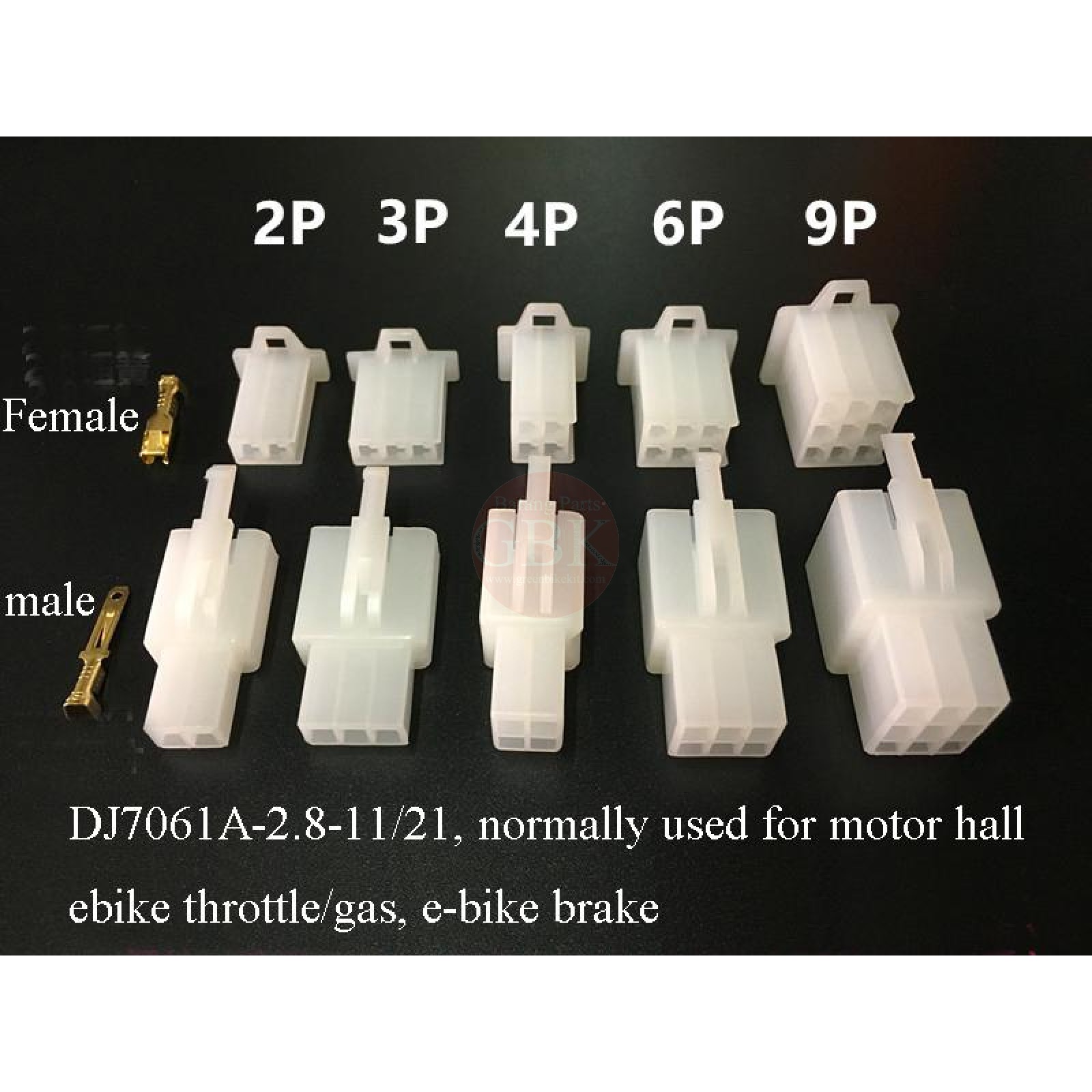 e-bike motor hall plug, e brake connector, ebike gas connector DJ7061A ...