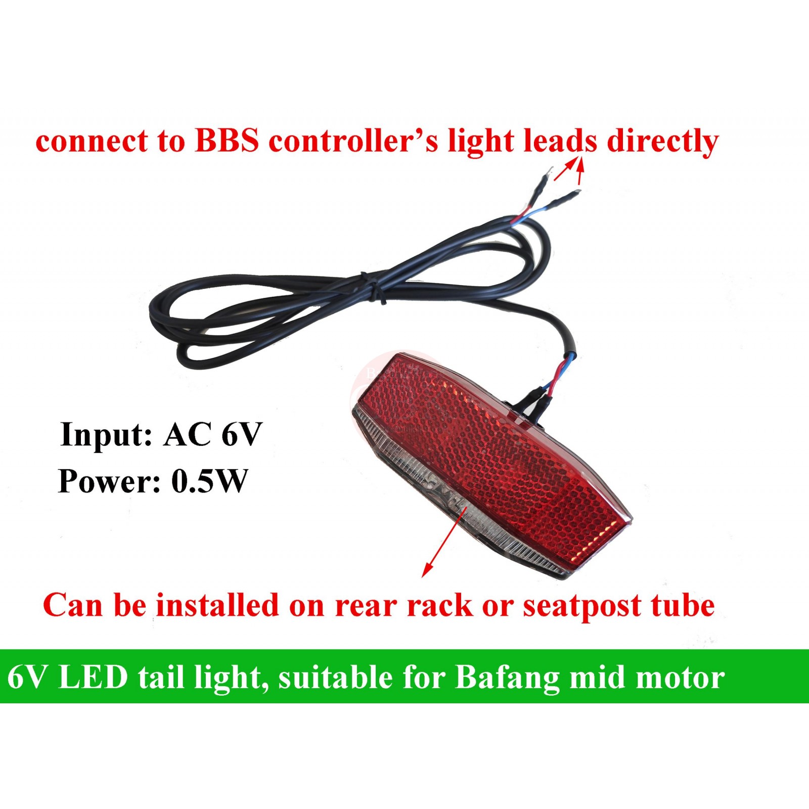ebike taillight/rear light 6V LED for bafang mid motor bbs/m400/m620 ... ebike taillight/rear light 6V LED for bafang mid motor bbs/m400/m620 ...