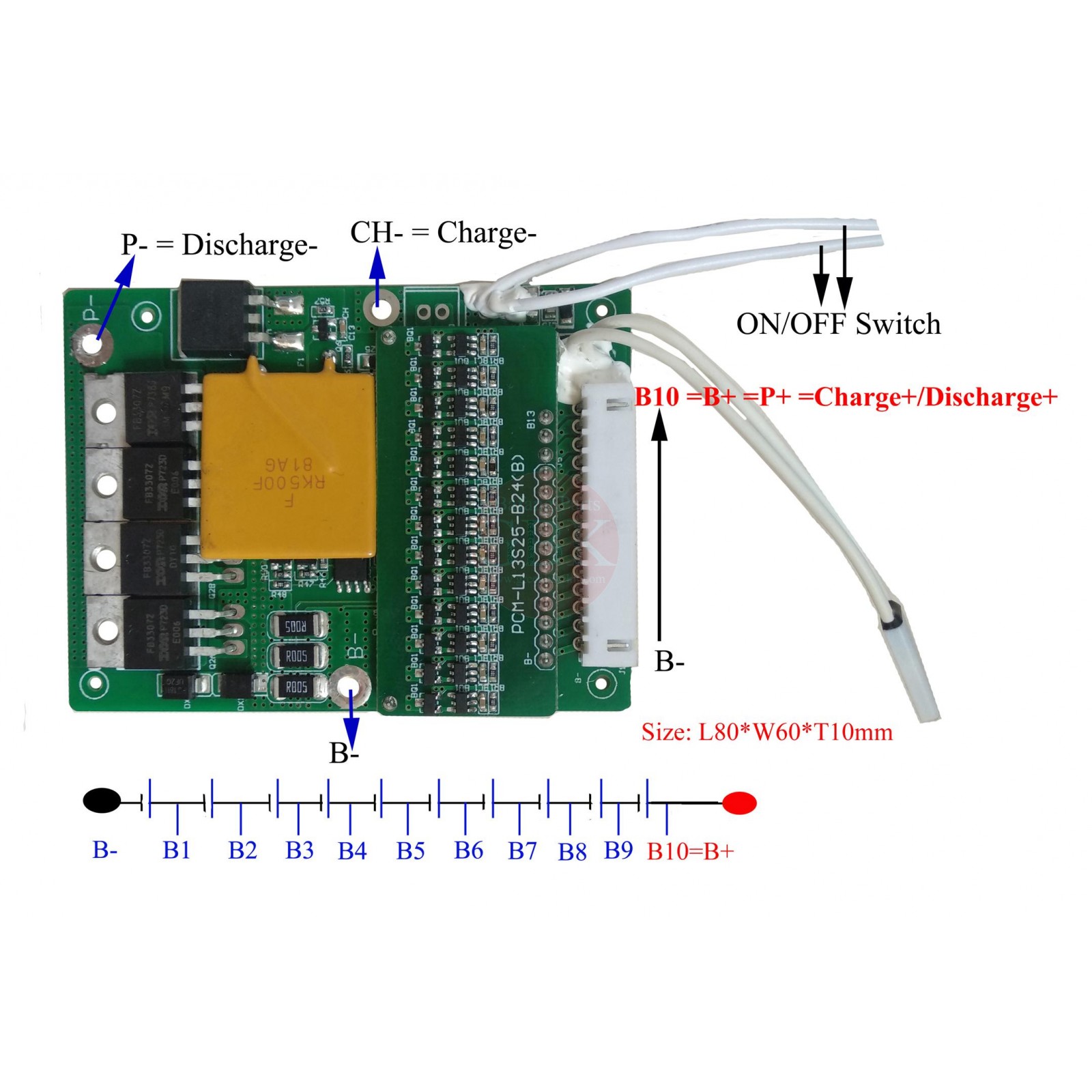 36V 25A/20A Universal battery bms/pcm for downtube hailong tigershark ...