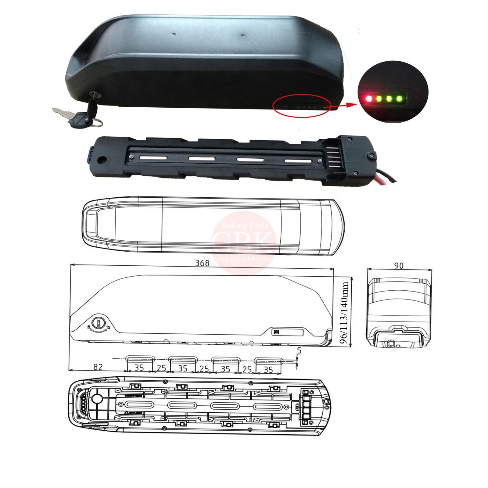 Ebike Jumboshark/supershark casing battery mounting foot/rail ...