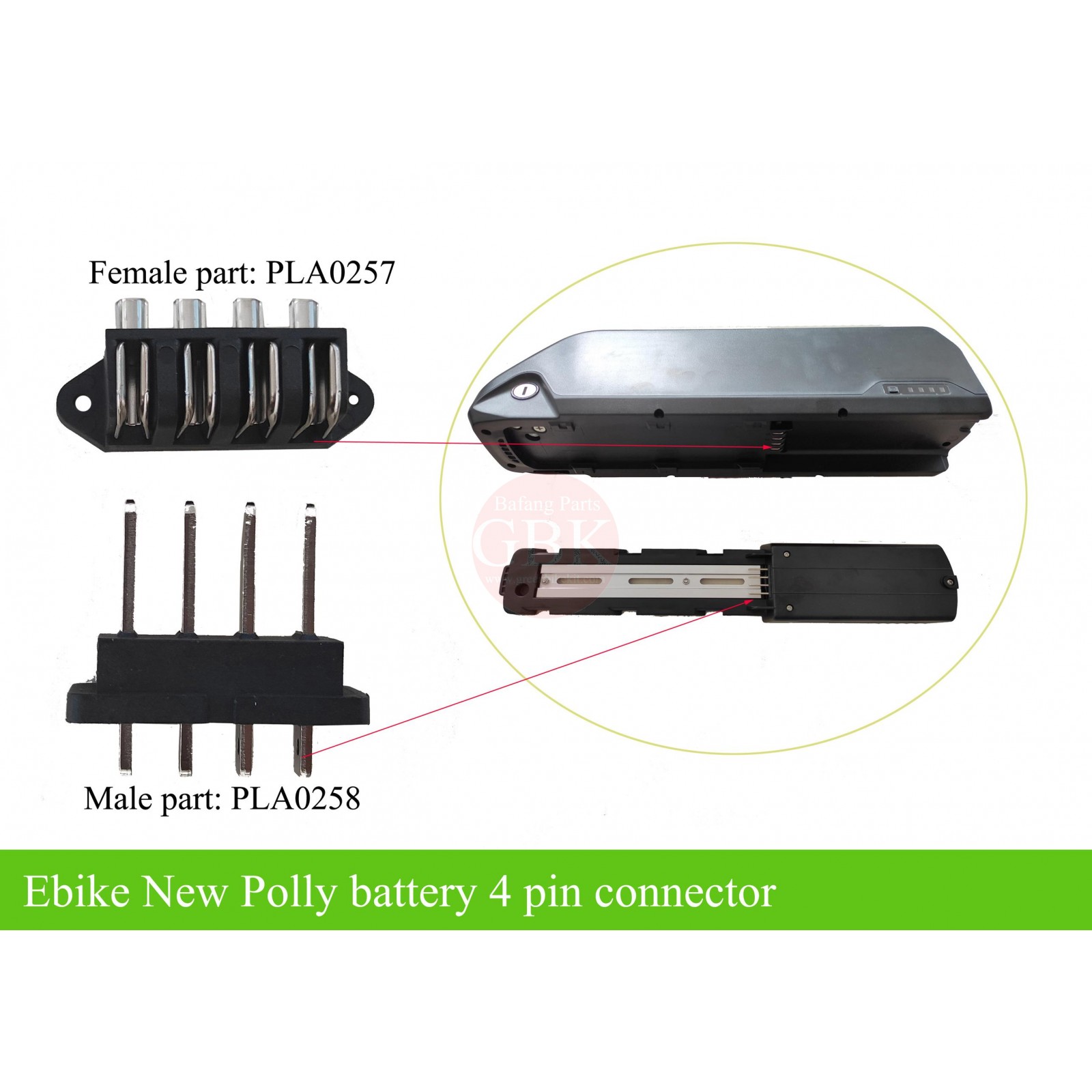 New polly /Jumbo shark battery socket/connector(4 pins)-Greenbikekit ...