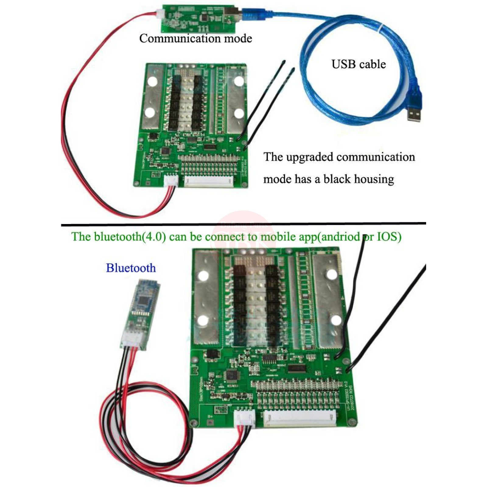 intelligent battery management system(pcm) BT bms 12S/13S/14S/15S 80A ...