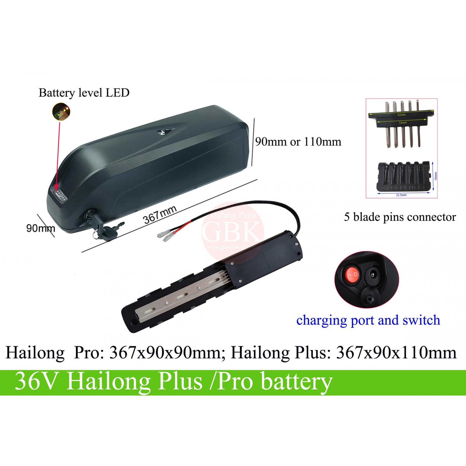 36V Hailong battery 14AH 17.5AH 21AH-Greenbikekit.com BBS, ebike batteries, Bafang M620, Bafang ...