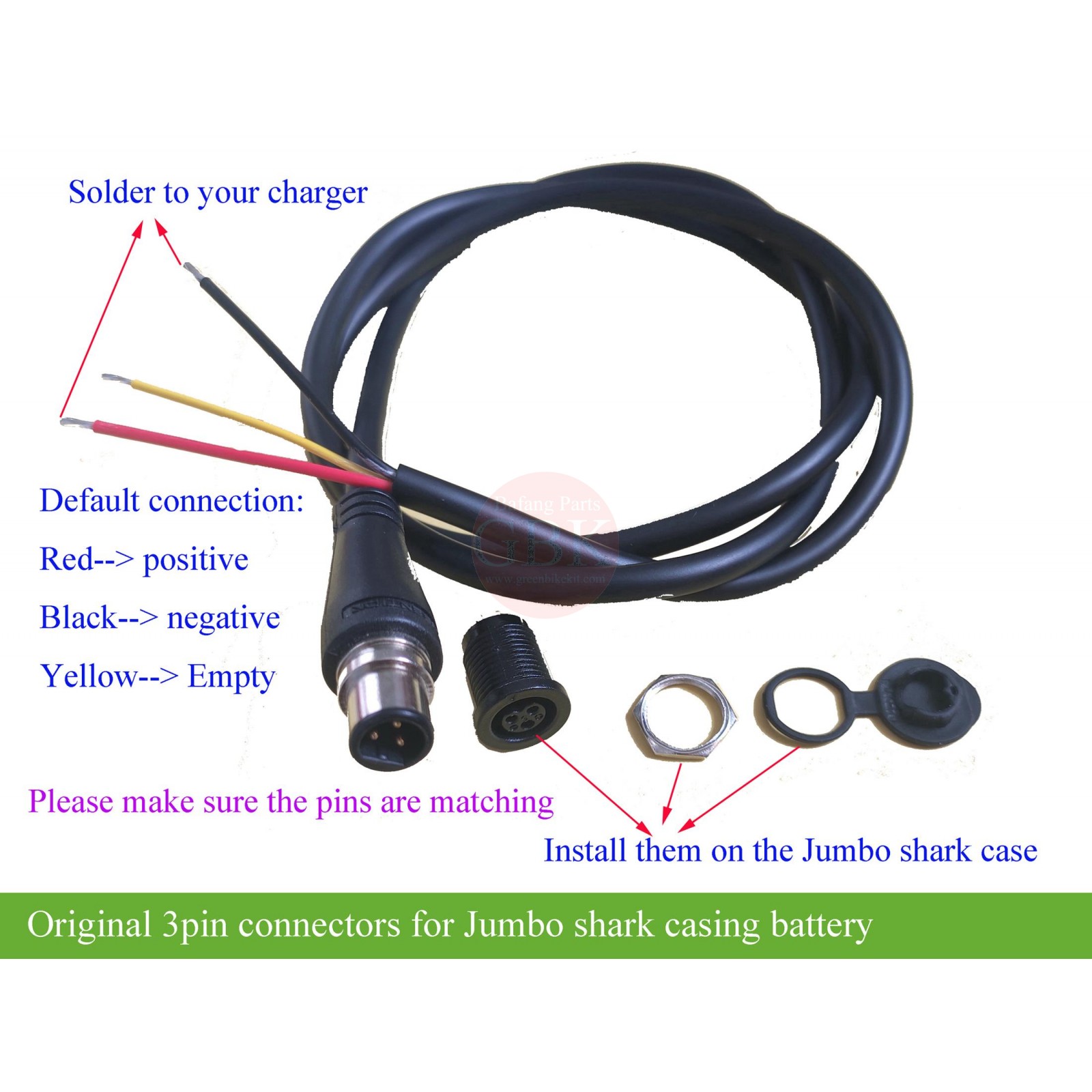 Jumbo shark/super shark casing battery 3pin charging cable/charging ...