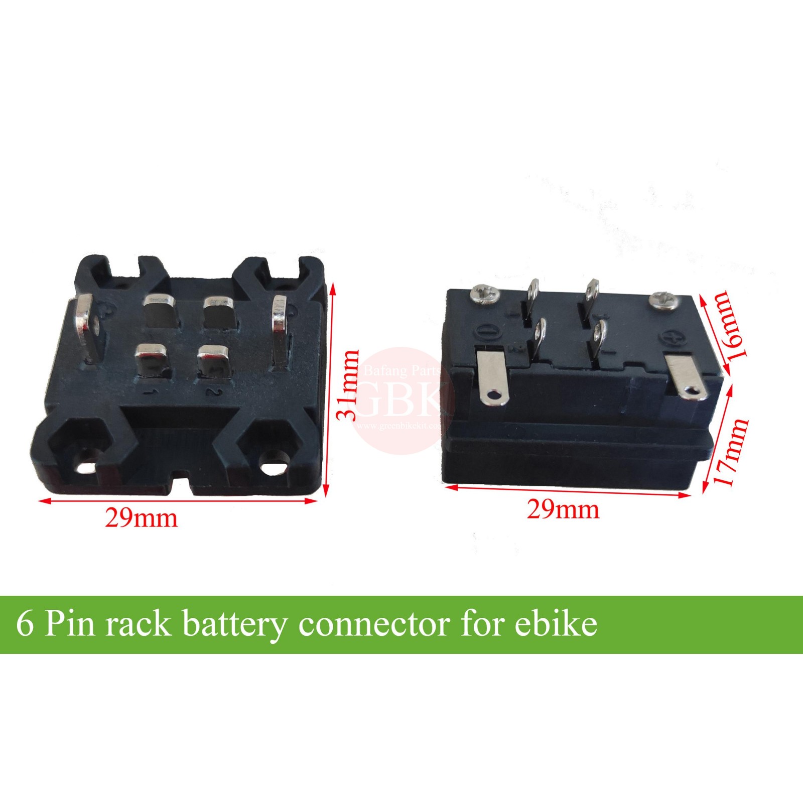 rack battery connector with 6 blade pins for ebike(male and female ...