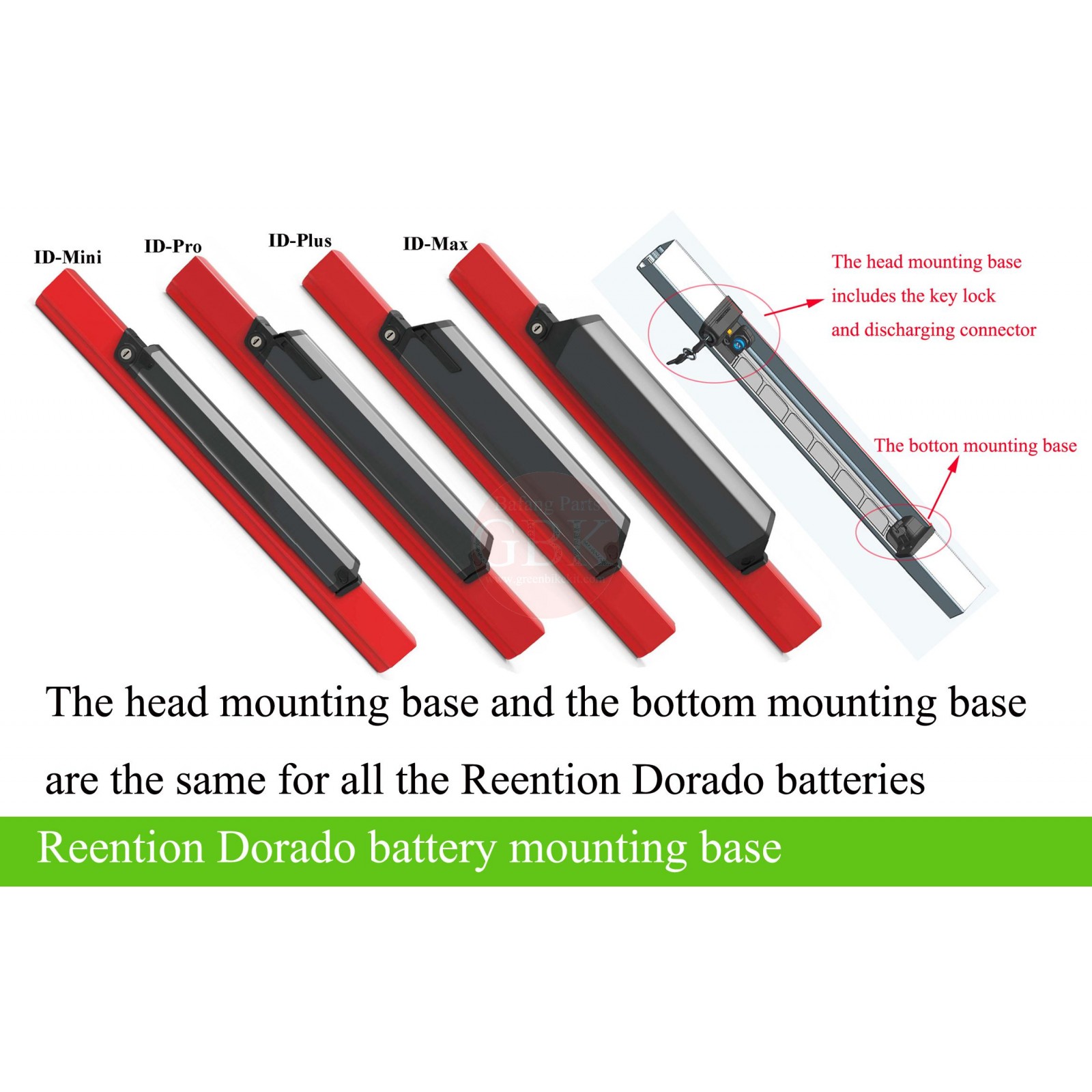 Reention Dorado battery mounting base with key lock for replacement ...