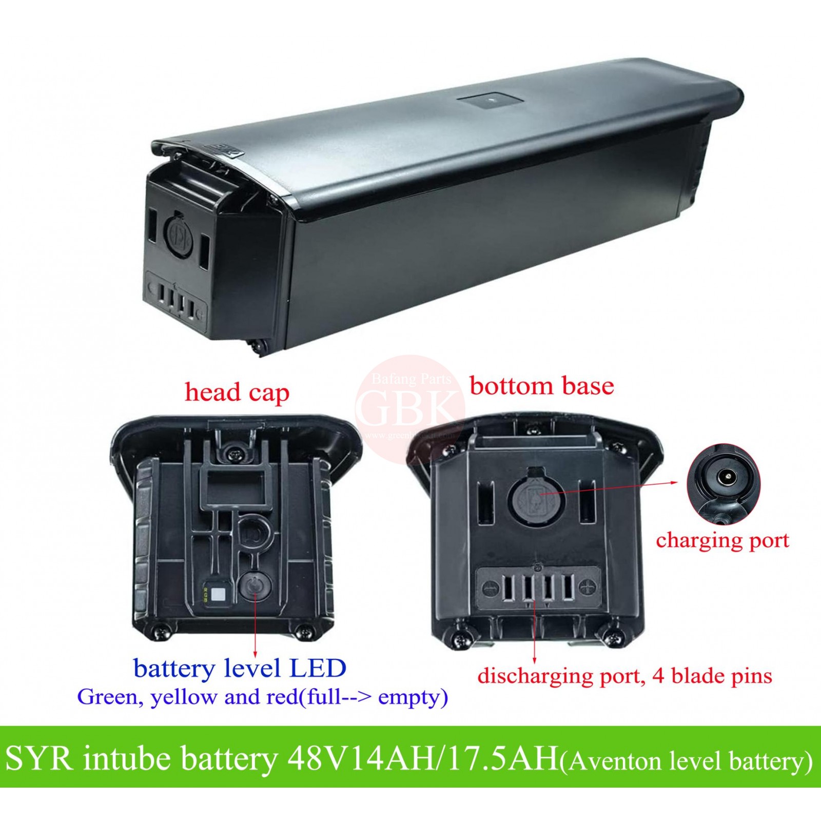 48V14AH Aventon level V2 battery replacement/ SYR 48V17.5ah Quietkat ...
