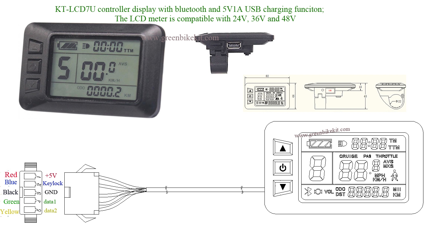 100% Authentic We offer a premium service 24V 36V 48V KT LCD7 Display ...